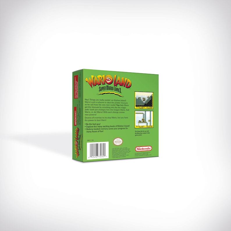 Wario Land: Super Mario Land 3 Box for Game Boy Nintendo - 3 Regions ...
