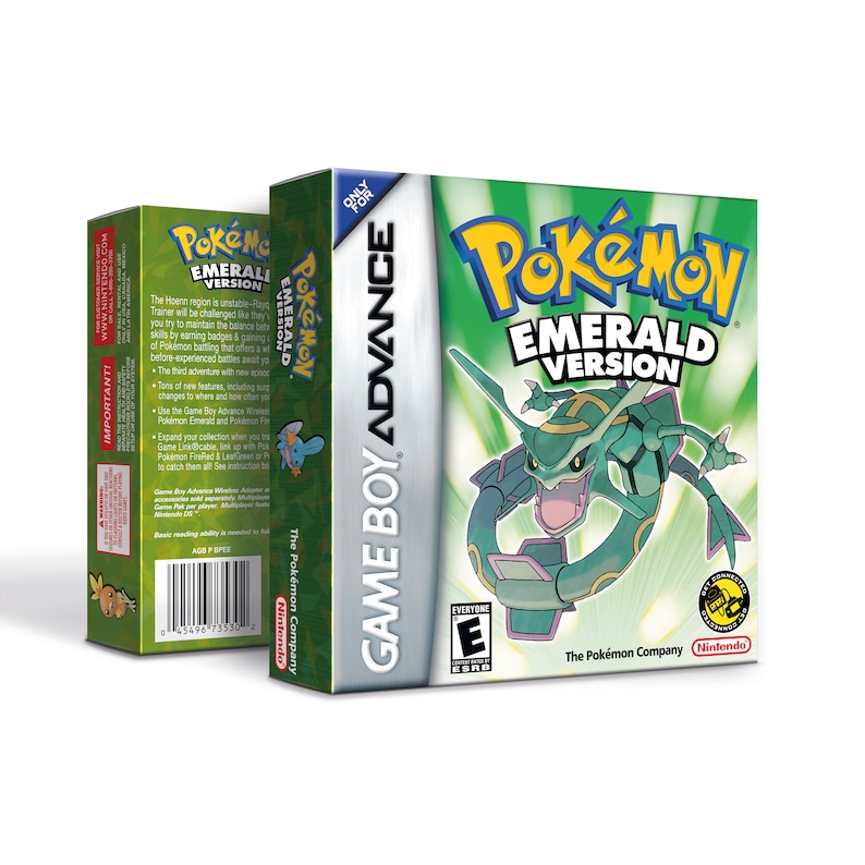 Pokemon Emerald Box for Game Boy Nintendo - US Version - HQ - Inner ...