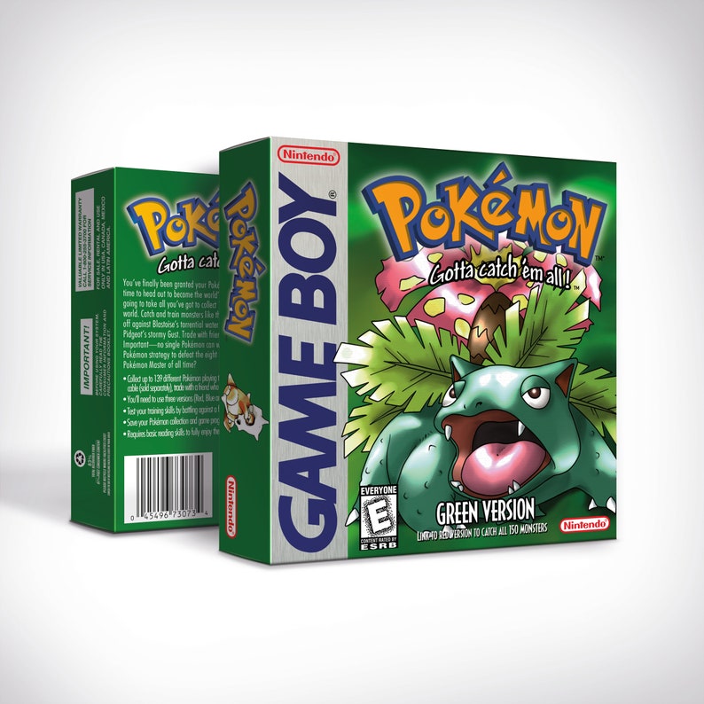 Pokemon Green Box for Game Boy Nintendo US Version HQ - Etsy