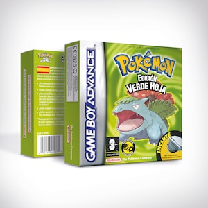 Pokemon Leafgreen Box for Game Boy Nintendo - 7 Regions - HQ - Inner ...