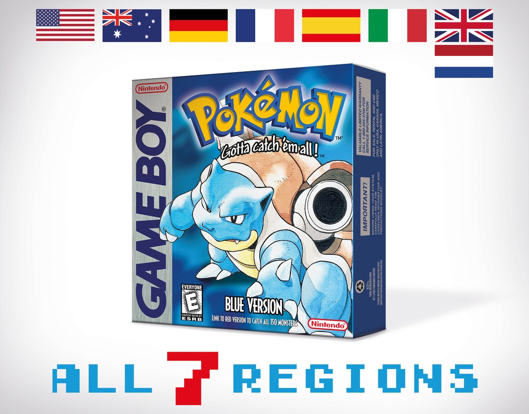 Pokemon Blue Box for Game Boy Nintendo 7 Regions HQ - Etsy