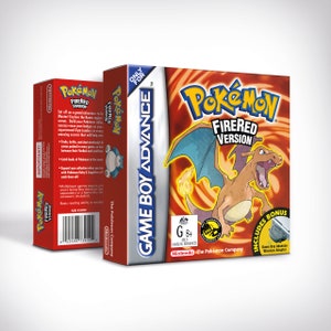 Pokemon Firered Box for Game Boy Nintendo - 7 Regions - HQ - Inner Tray ...