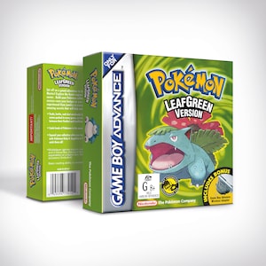 Pokemon Leafgreen Box for Game Boy Nintendo - 7 Regions - HQ - Inner ...