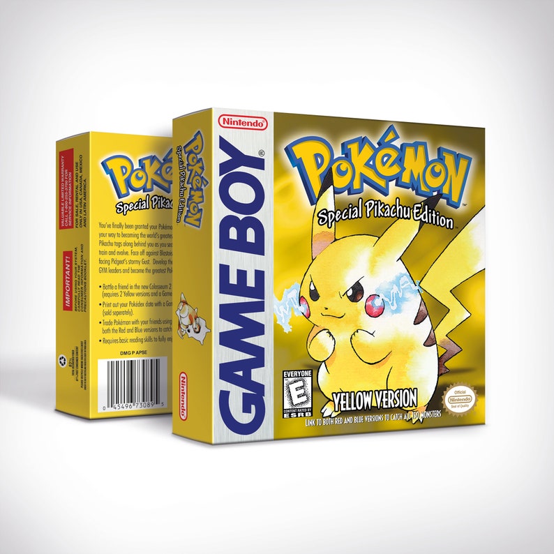 Pokemon Yellow Box for Game Boy Nintendo - US Version - HQ - Inner Tray ...