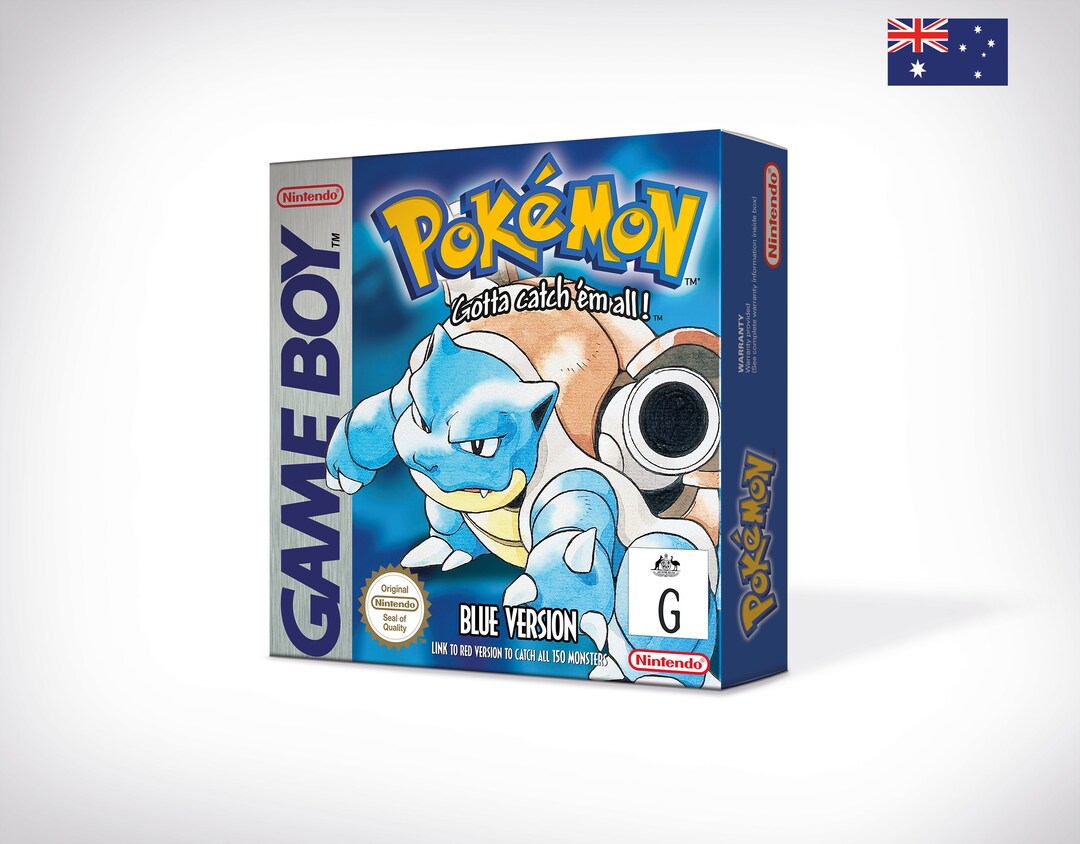 Pokemon Blue Box for Game Boy Nintendo AUS Version HQ Inner Tray ...