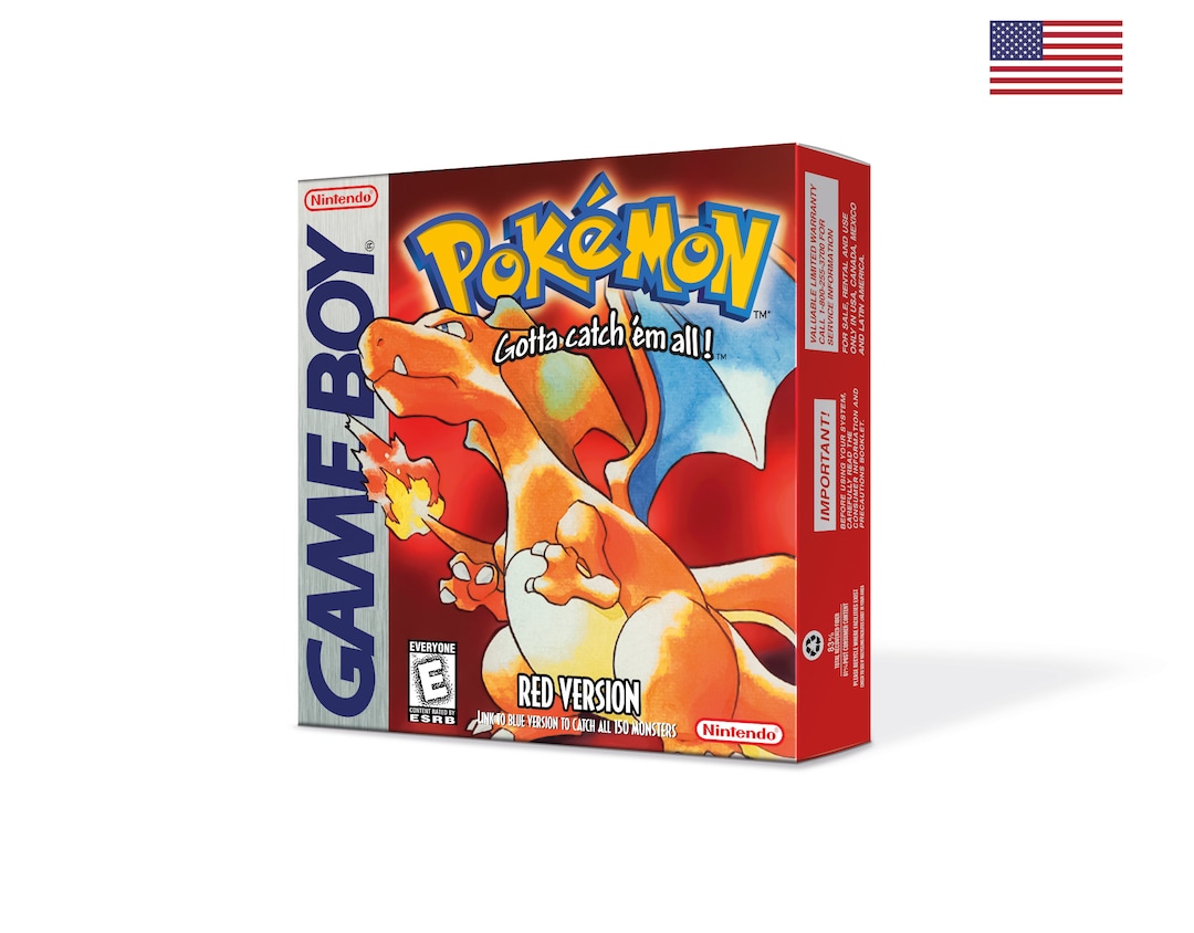 Pokemon Red Box for Game Boy Nintendo - US Version - HQ - Inner Tray ...
