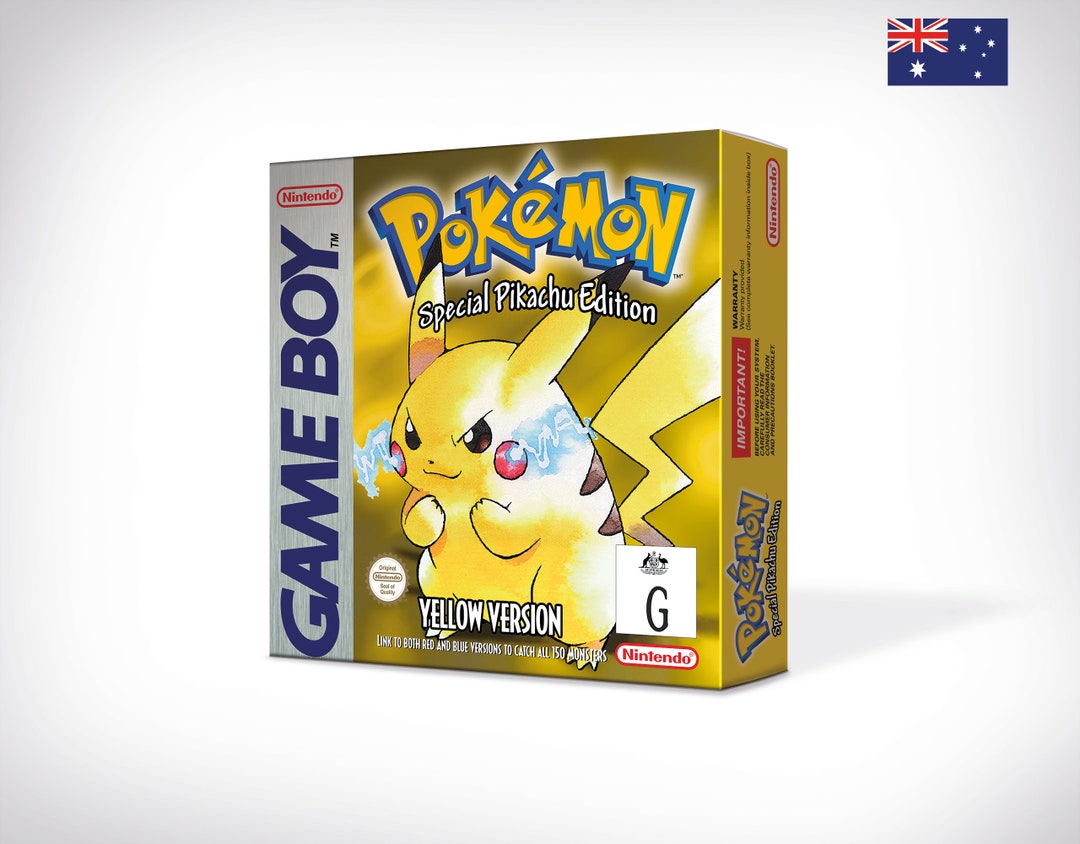Pokemon Yellow Box for Game Boy Nintendo - AUS Version - HQ - Inner ...