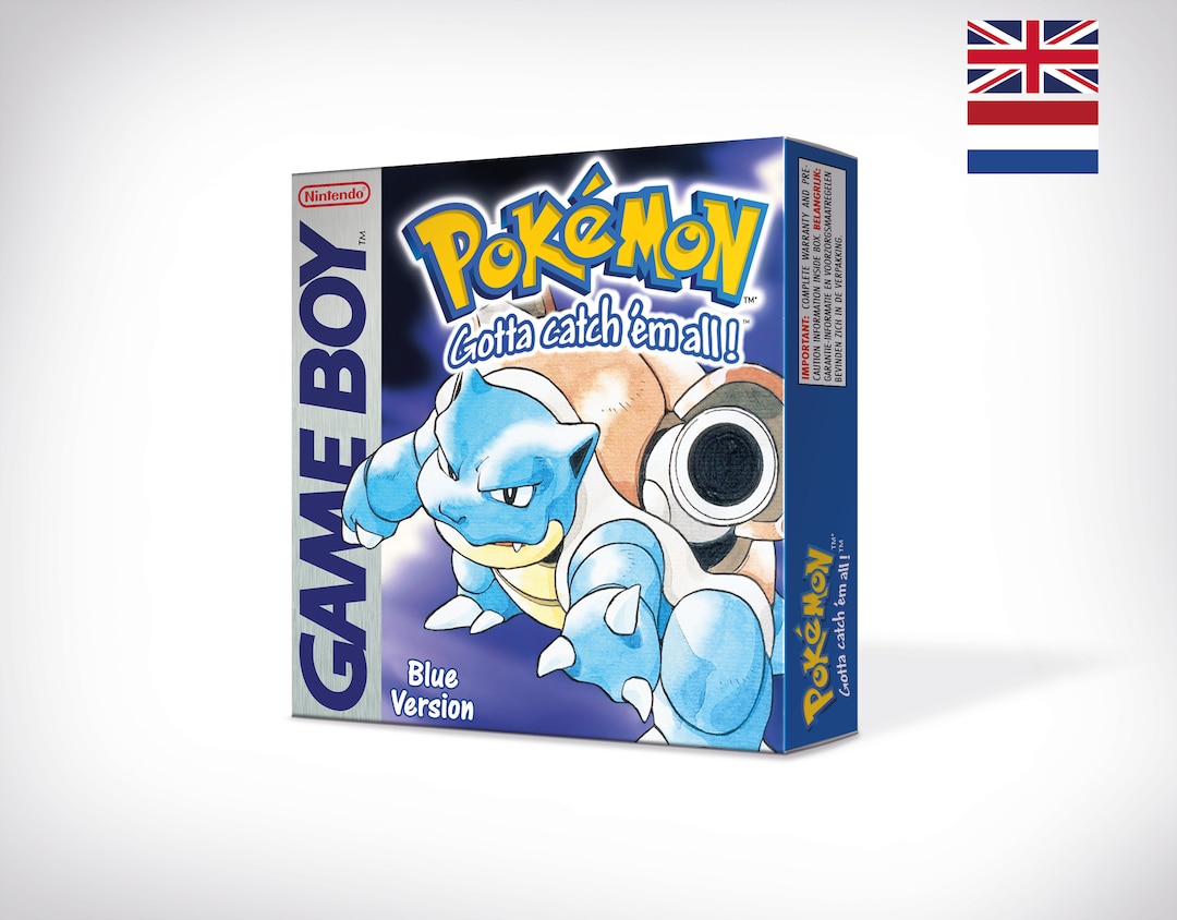 Pokemon Blue Box for Game Boy Nintendo - UK/NL Version - HQ - Inner ...