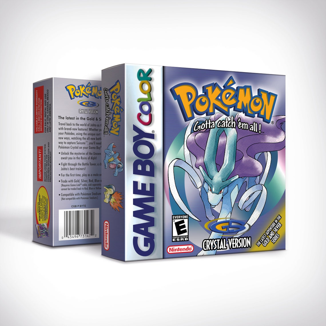Pokemon Crystal Box for Game Boy Nintendo 7 Regions HQ - Etsy