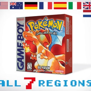 Pokemon Red Box for Game Boy Nintendo - 7 Regions - HQ - Inner Tray ...