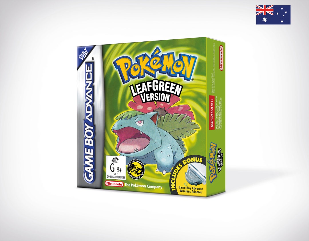 Pokemon Leafgreen Box for Game Boy Nintendo - AUS Version - HQ - Inner ...