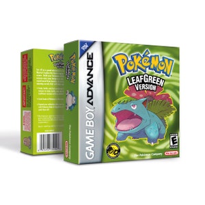 Pokemon Leafgreen Box for Game Boy Nintendo - 7 Regions - HQ - Inner ...
