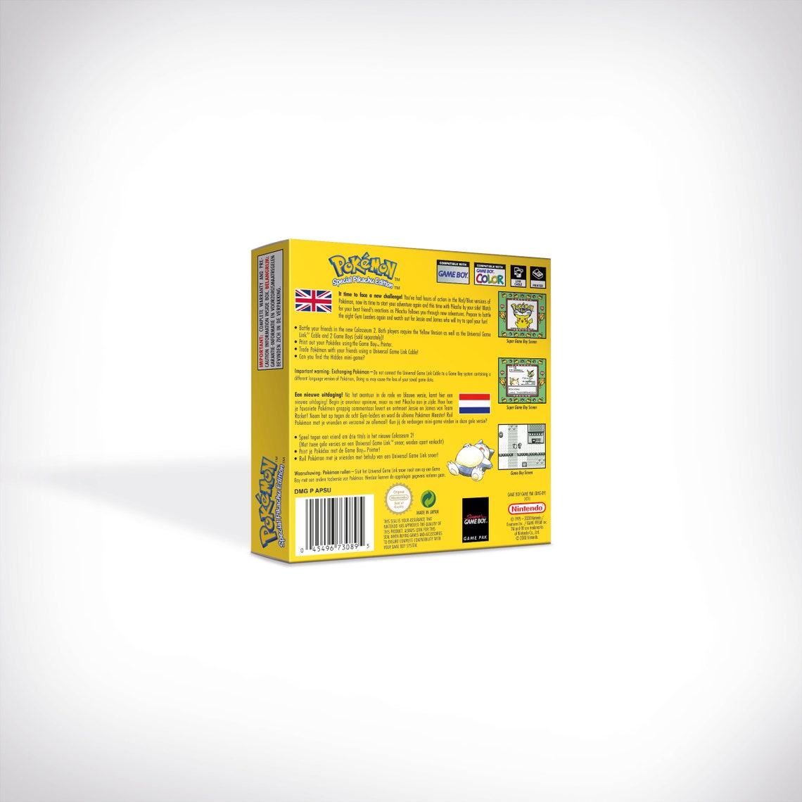 Pokemon Yellow Box for Game Boy Nintendo UK/NL Version HQ - Etsy