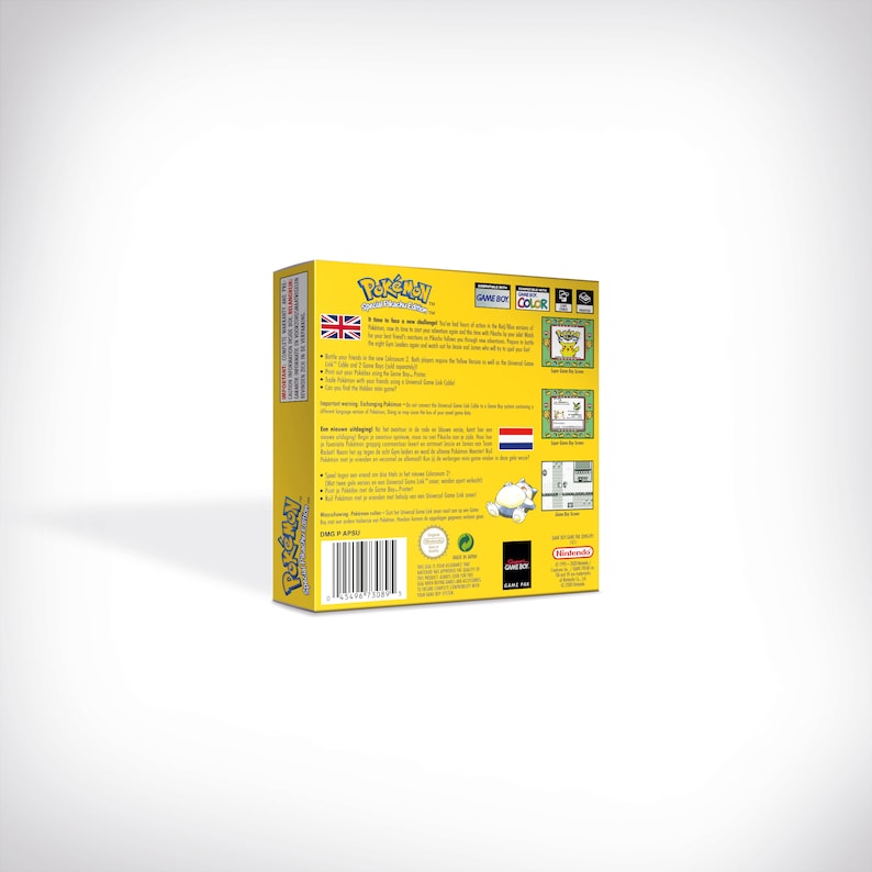 Pokemon Yellow Box for Game Boy Nintendo UK/NL Version HQ - Etsy