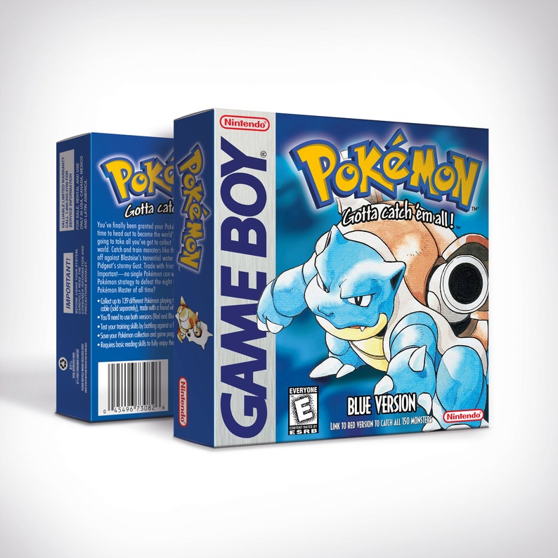 Pokemon Blue Box for Game Boy Nintendo 7 Regions HQ - Etsy