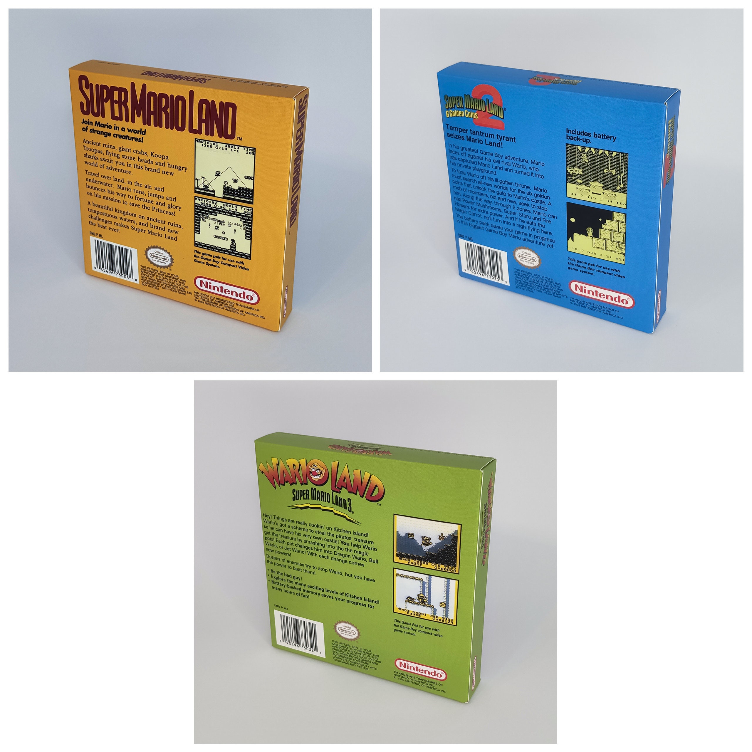Super Mario Land 1,2,3 Case High Quality Reproduced Replacement Box ...