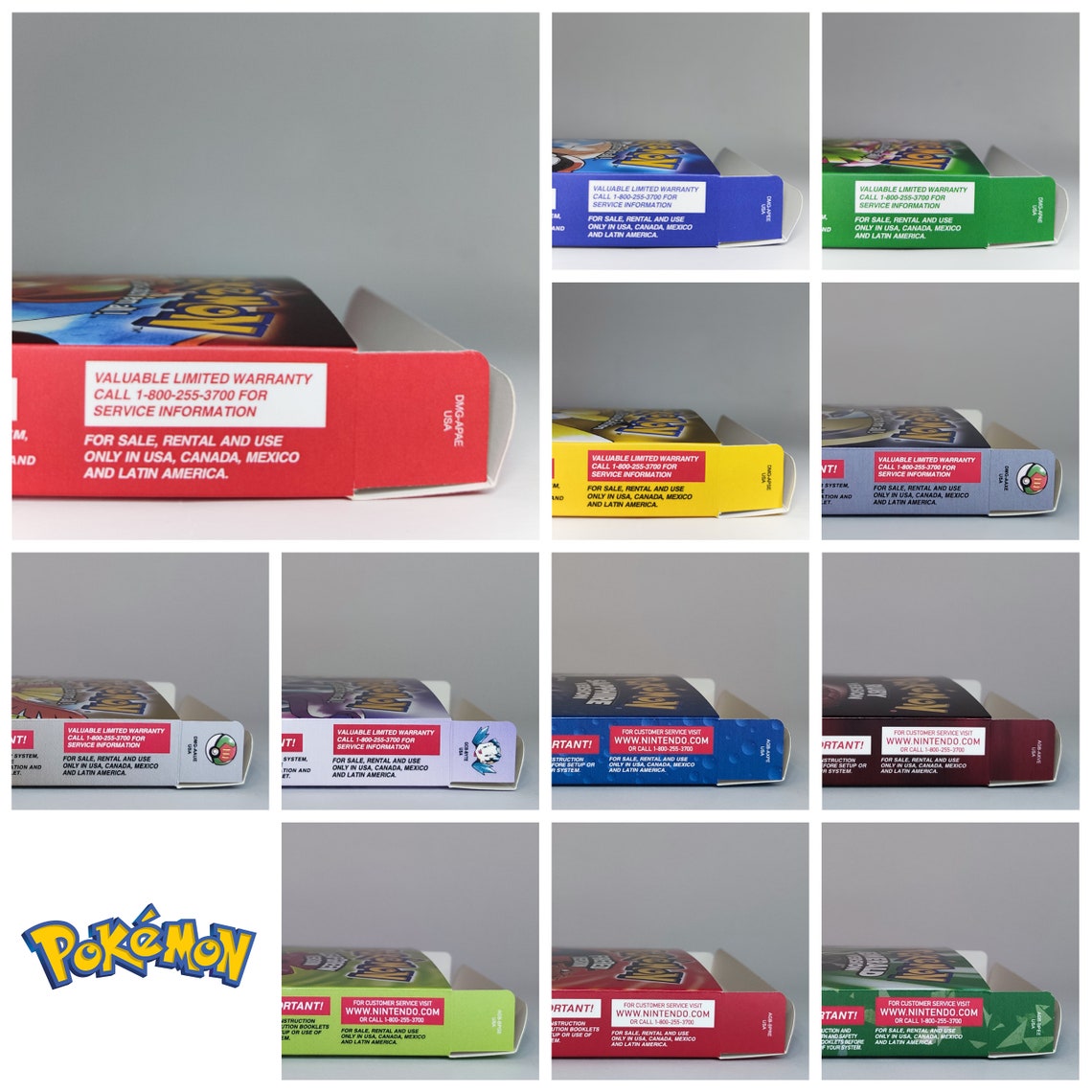 Pokemon All Versions Reproduction Replacement 12 Boxes for - Etsy