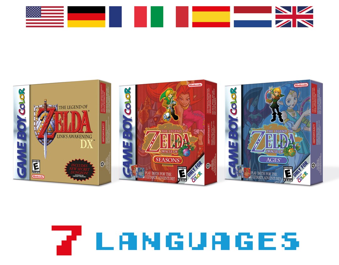 The Legend of Zelda 3 Boxes for Game Boy Color Nintendo - 7 Languages ...