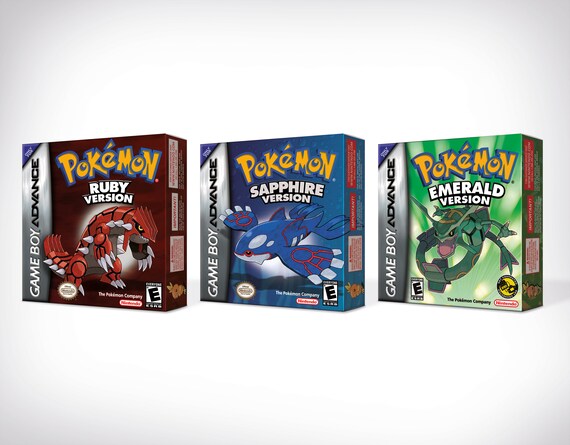 Pokemon Ruby Sapphire Emerald for Game Boy Nintendo US - Etsy