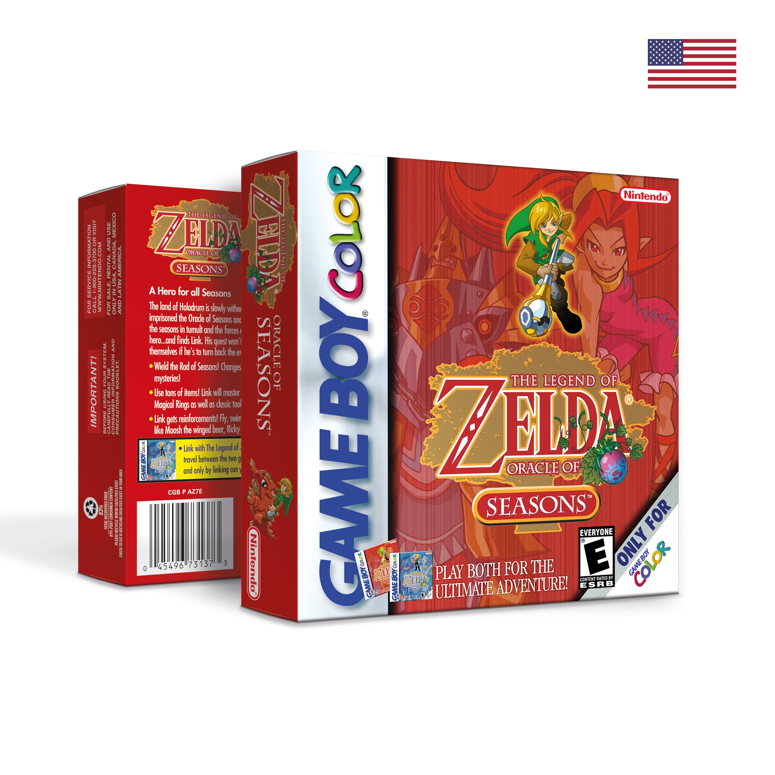 The Legend of Zelda Oracle of Seasons Box for Game Boy Nintendo - 3 ...
