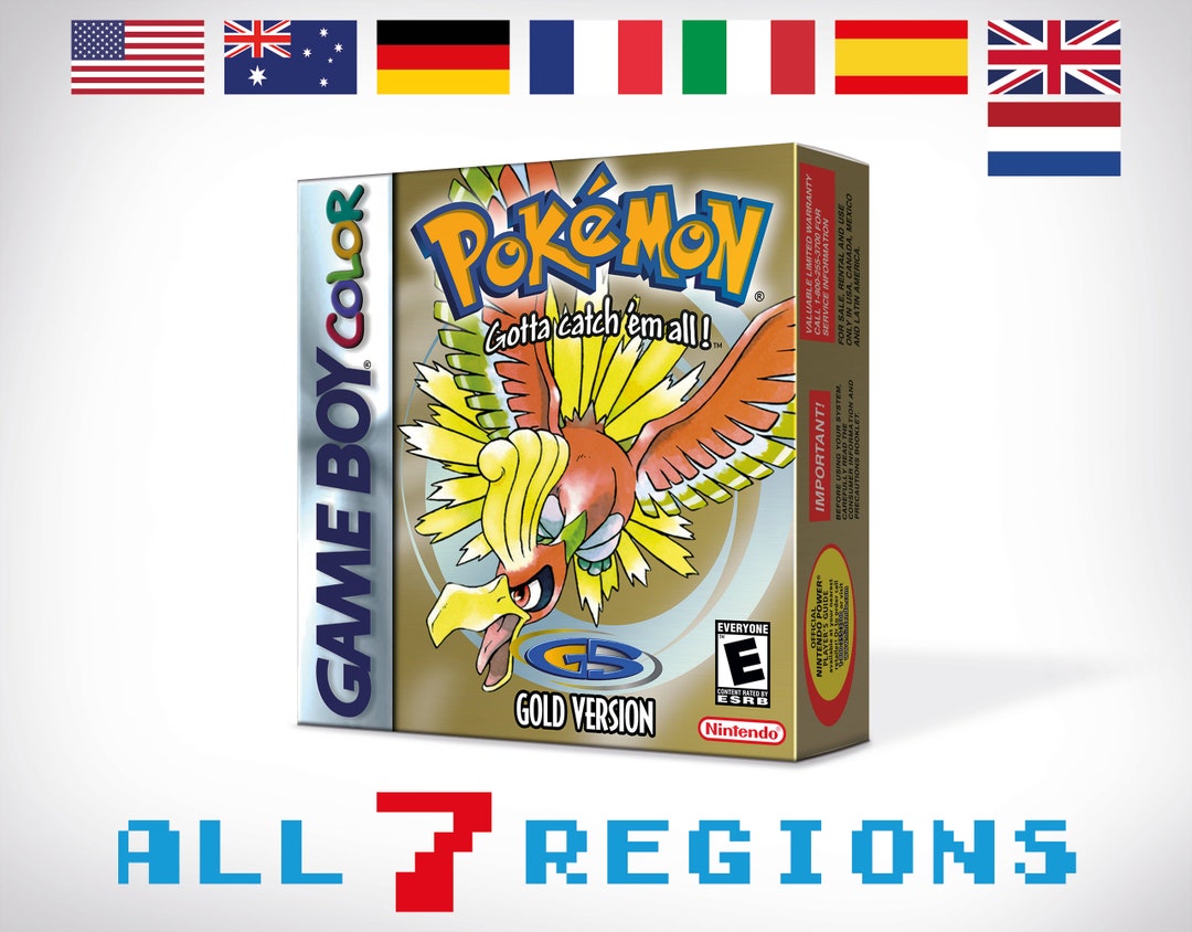 Pokemon Gold Box for Game Boy Nintendo - 7 Regions - HQ - Inner Tray ...