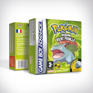 Pokemon Leafgreen Box for Game Boy Nintendo - 7 Regions - HQ - Inner ...