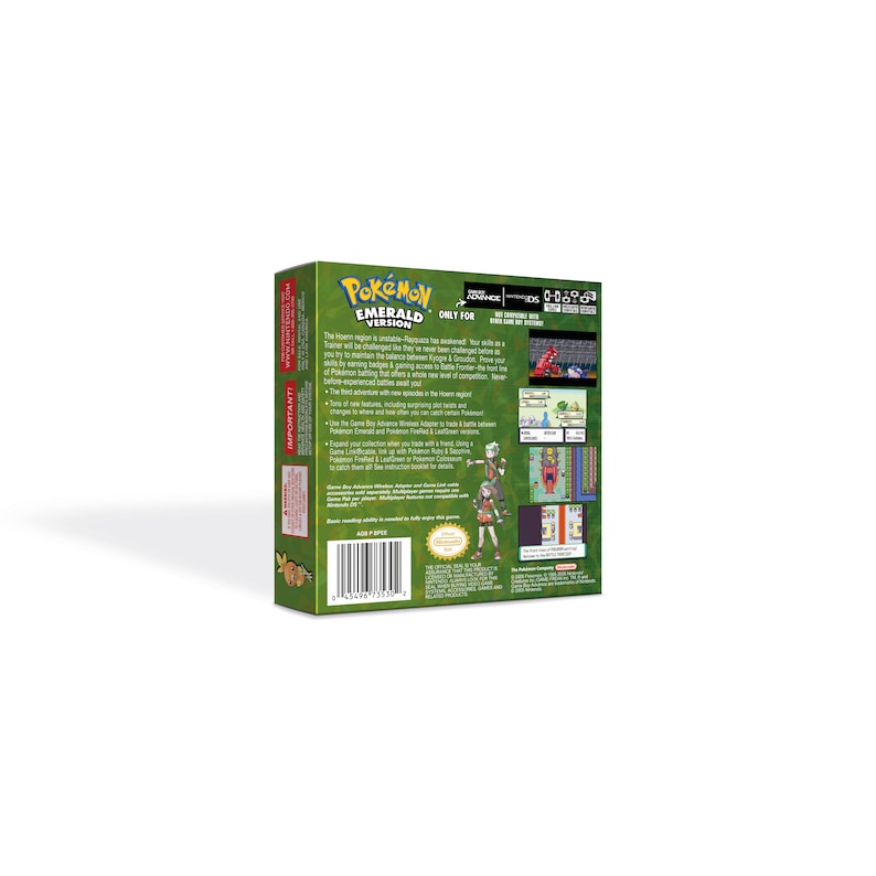 Pokemon Emerald Box for Game Boy Nintendo - US Version - HQ - Inner ...