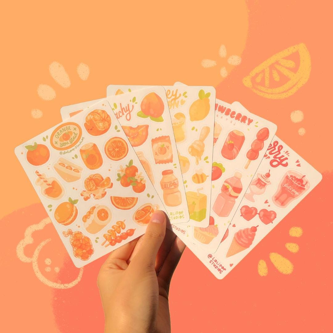 Fruity Fresh Sticker Bundle | Fruit Sticker Sheets, Value Discount ...