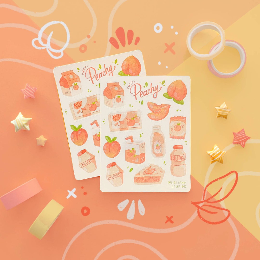 Just Peachy Sticker Sheet | Cute Peach Stickers, Bullet Journal ...