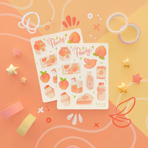 Cute Peach Stickers - Etsy