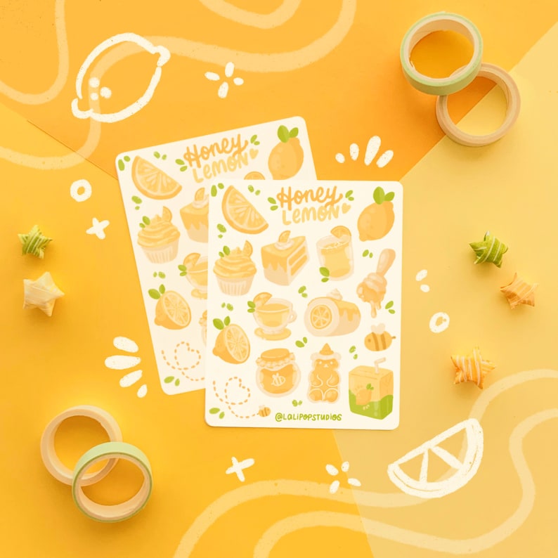 Honey Lemon Sticker Sheet Cute Lemon Stickers Bullet - Etsy