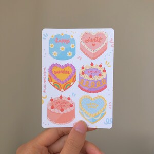 Colorful Cakes Sticker Sheet | Cute Aesthetic Stickers, Bullet Journal ...