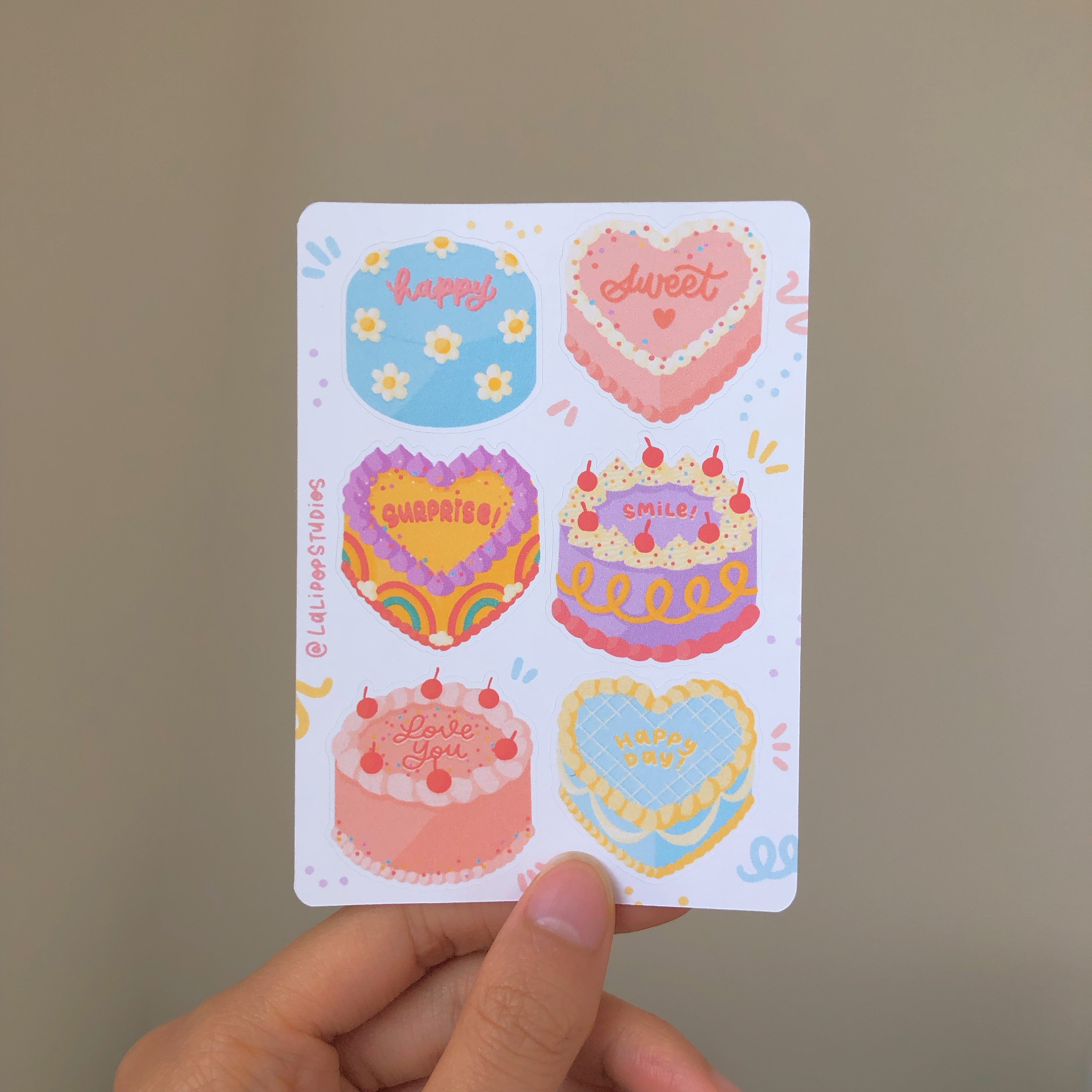Colorful Cakes Sticker Sheet | Cute Aesthetic Stickers, Bullet Journal ...
