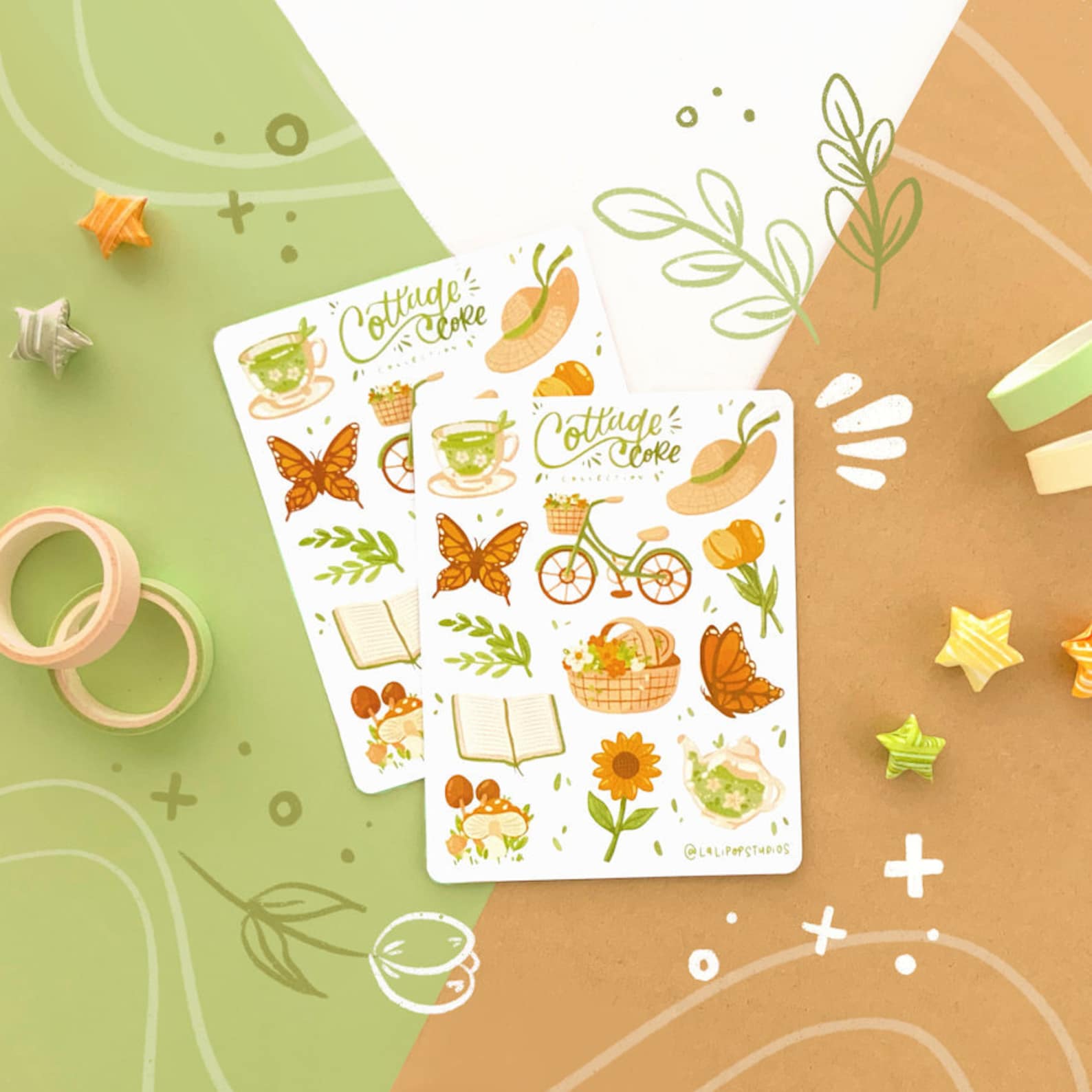 Cottagecore Collection Sticker Sheet | Aesthetic Cottagecore Stickers ...