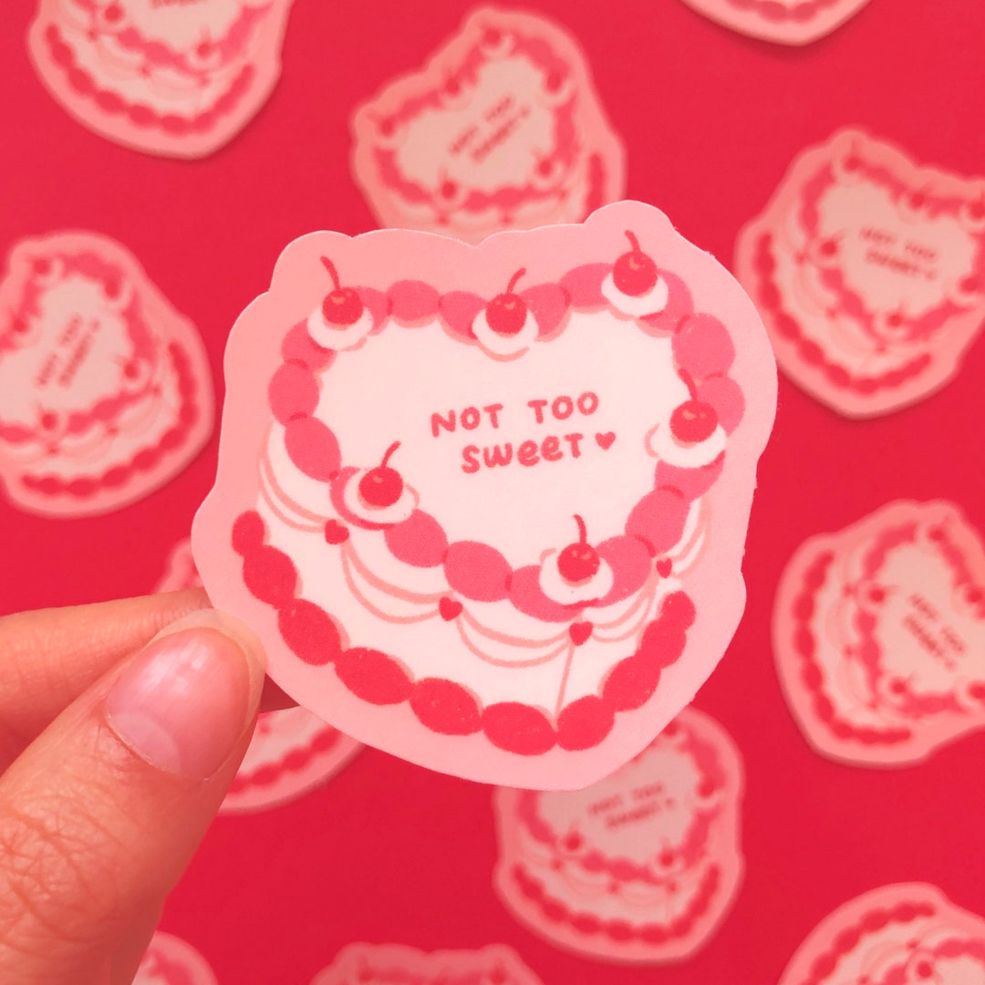 Not Too Sweet Cake Vinyl Sticker | Matte Waterproof Vinyl Sticker ...