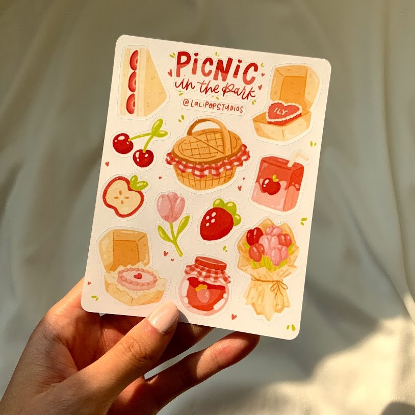 Picnic in the Park Sticker Sheet Cute Picnic Stickers - Etsy