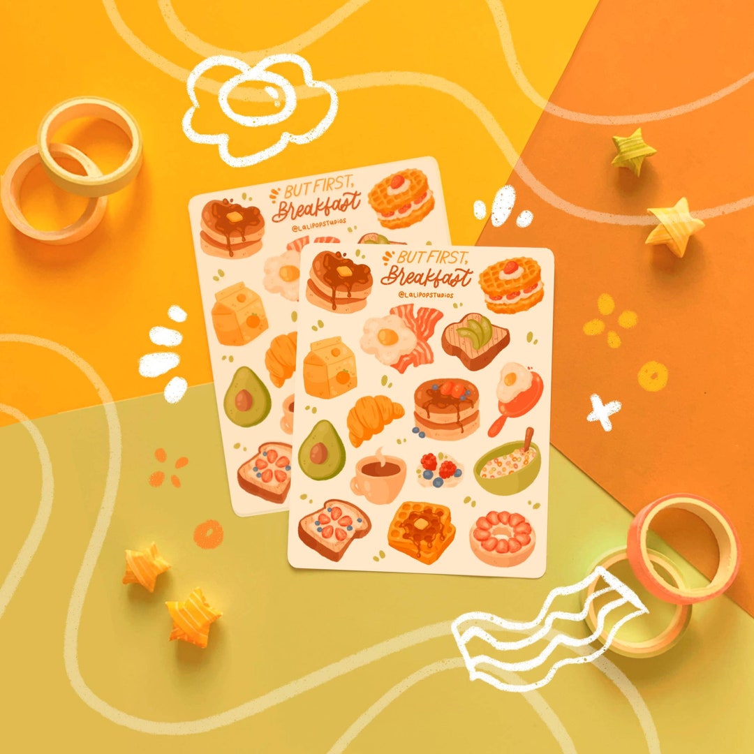Breakfast Sticker Sheet Aesthetic Breakfast Stickers Bullet - Etsy