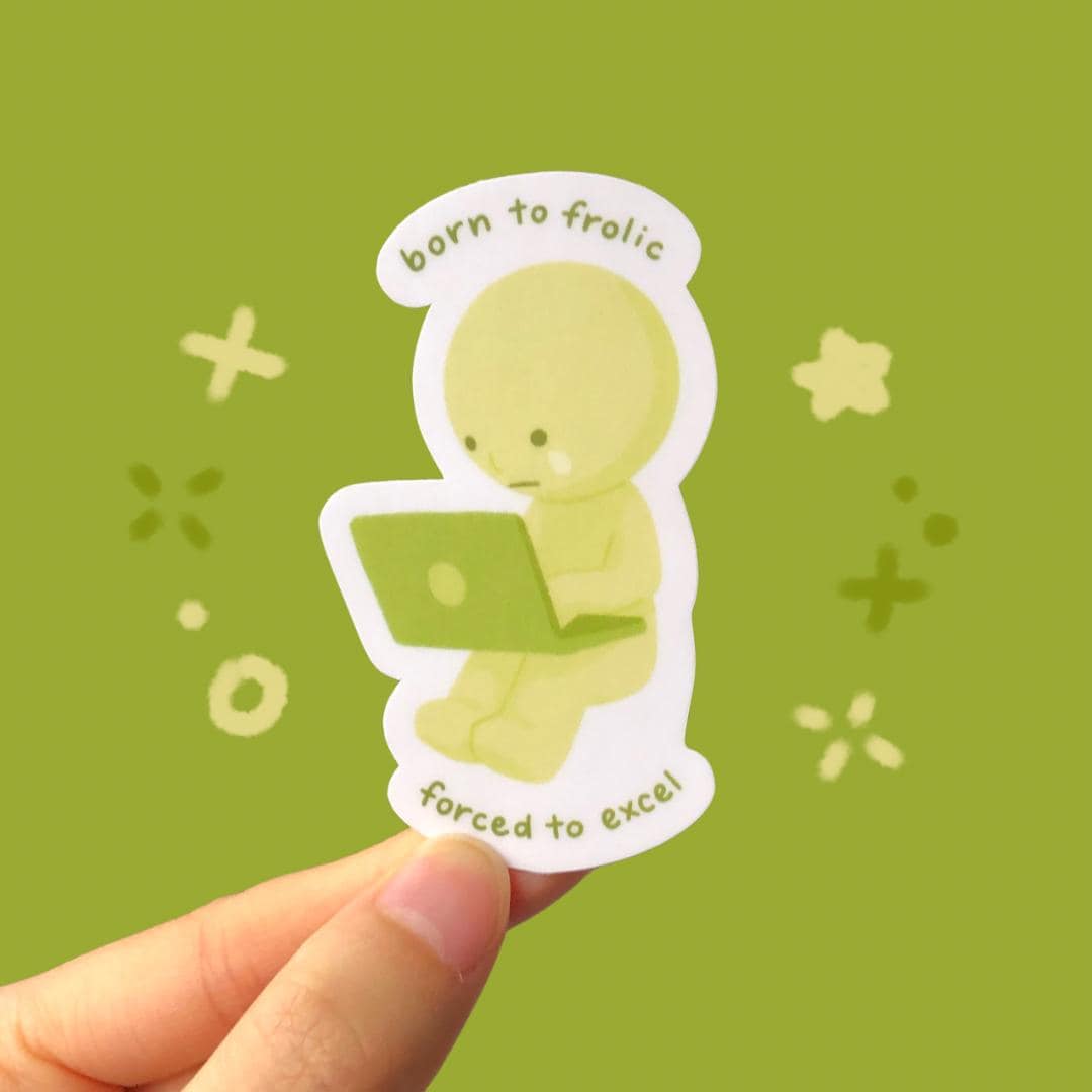 Forced to Excel Vinyl Sticker | Matte Waterproof Vinyl Sticker, Laptop ...