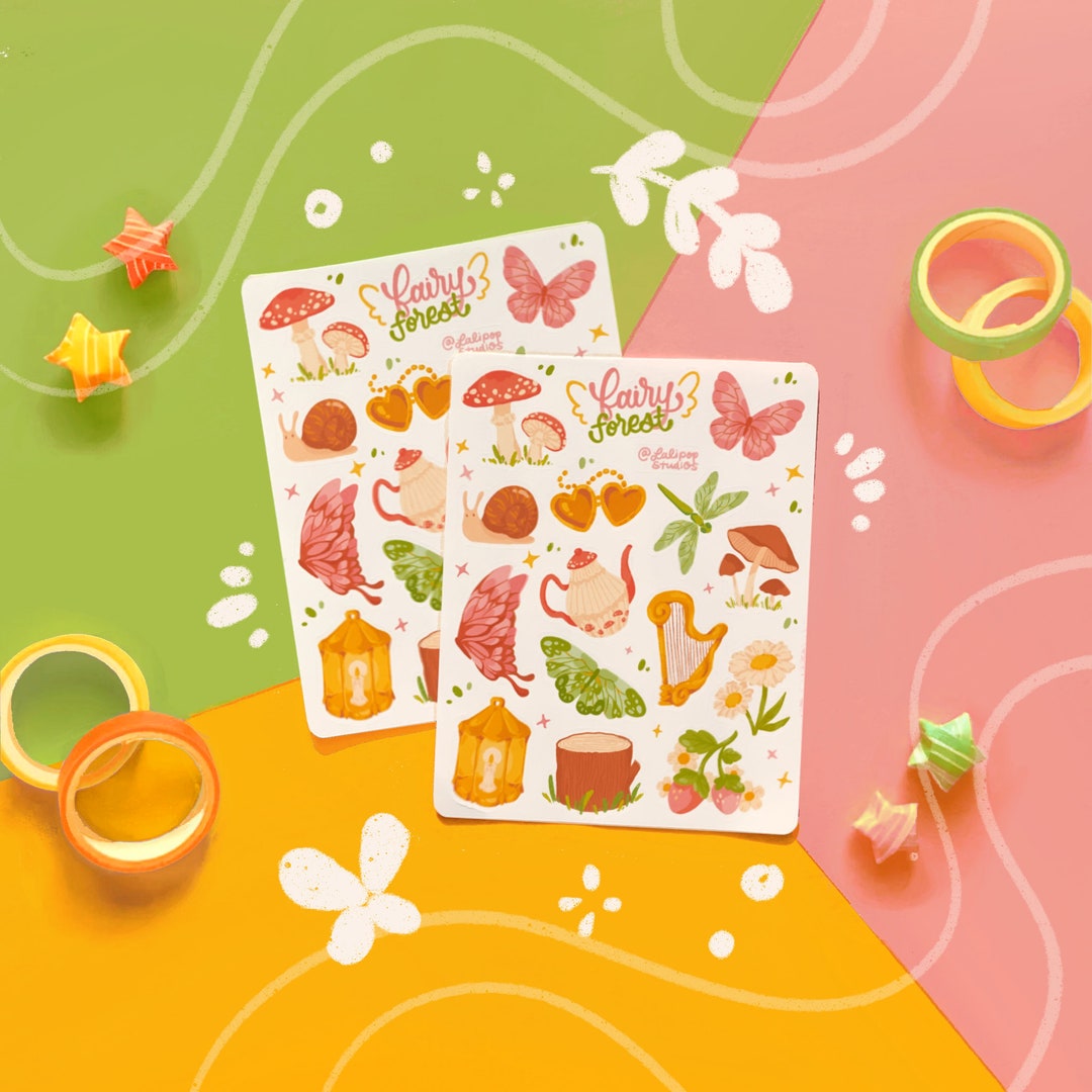 Fairy Forest Sticker Sheet | Aesthetic Fairycore Stickers, Bullet ...