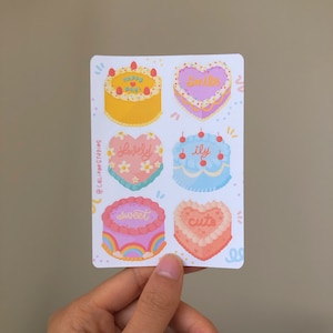 Colorful Cakes Sticker Sheet | Cute Aesthetic Stickers, Bullet Journal ...