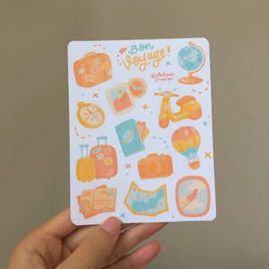 Bon Voyage Sticker Sheet | Cute Travel Stickers, Bullet Journal ...