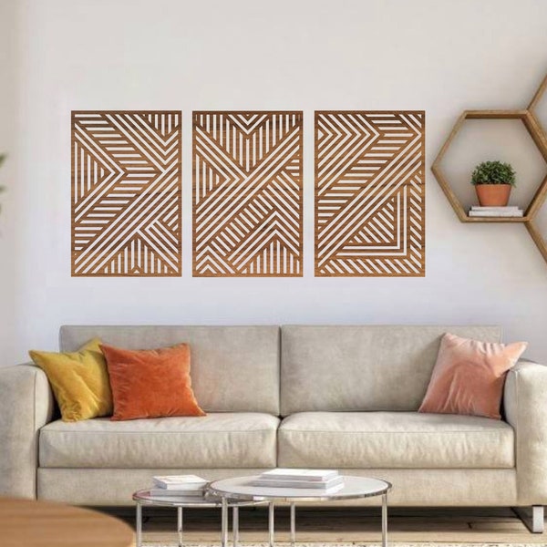 Geometric Wood Wall Art - Etsy