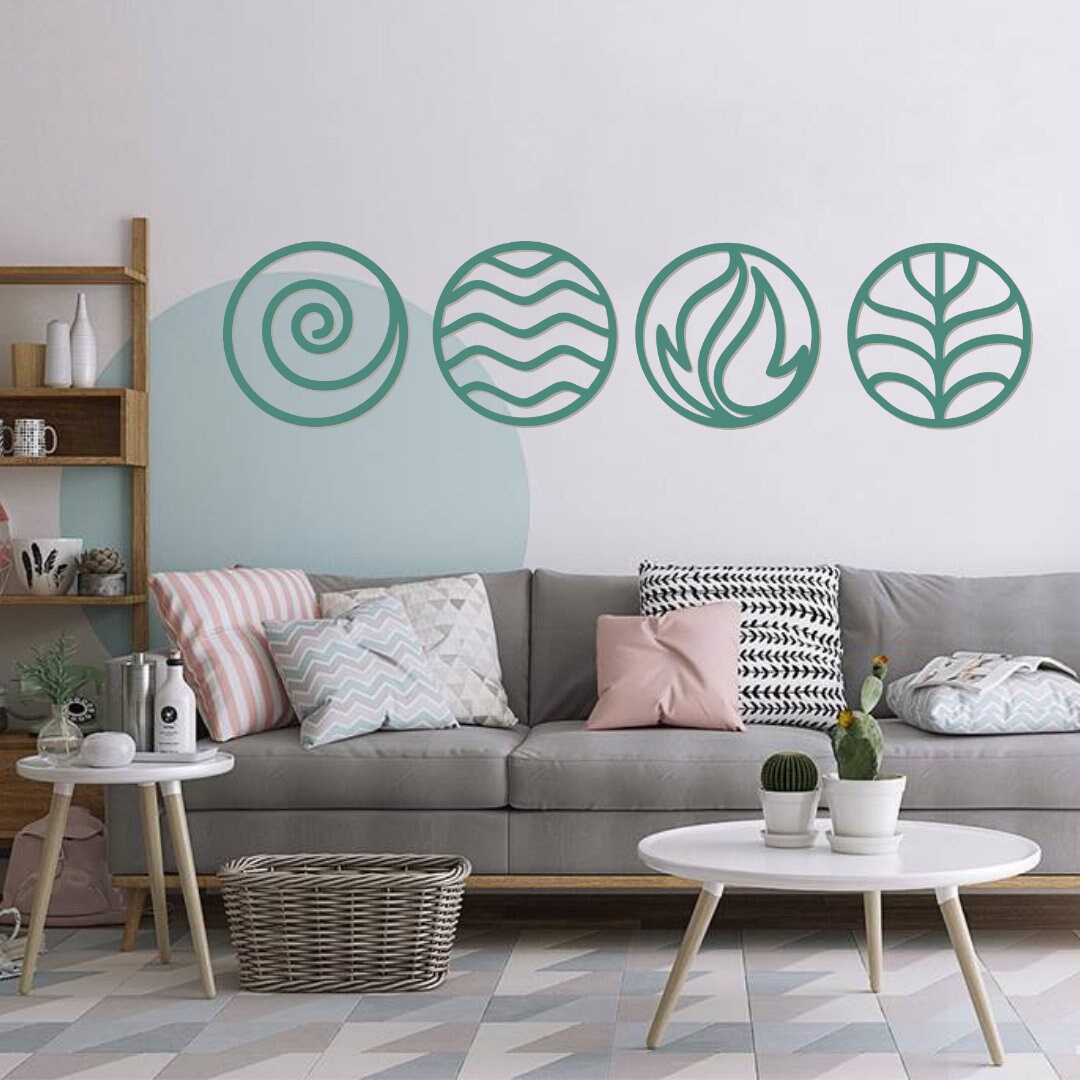 4 Elements Wall Decor Four Elements Wall Art Earth Air Fire | Etsy