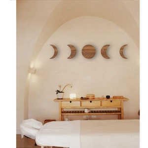 Wood Moon Phase Wall Decor, Celestial Wall Decor, Lunation Decor ...