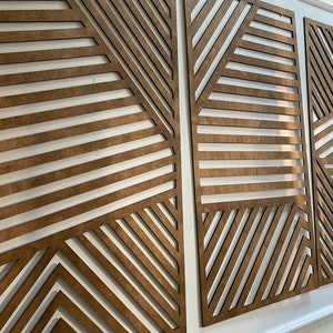 Geometric Wood Wall Art Set, Modern Wood Wall Art Set, Geometric Wood ...