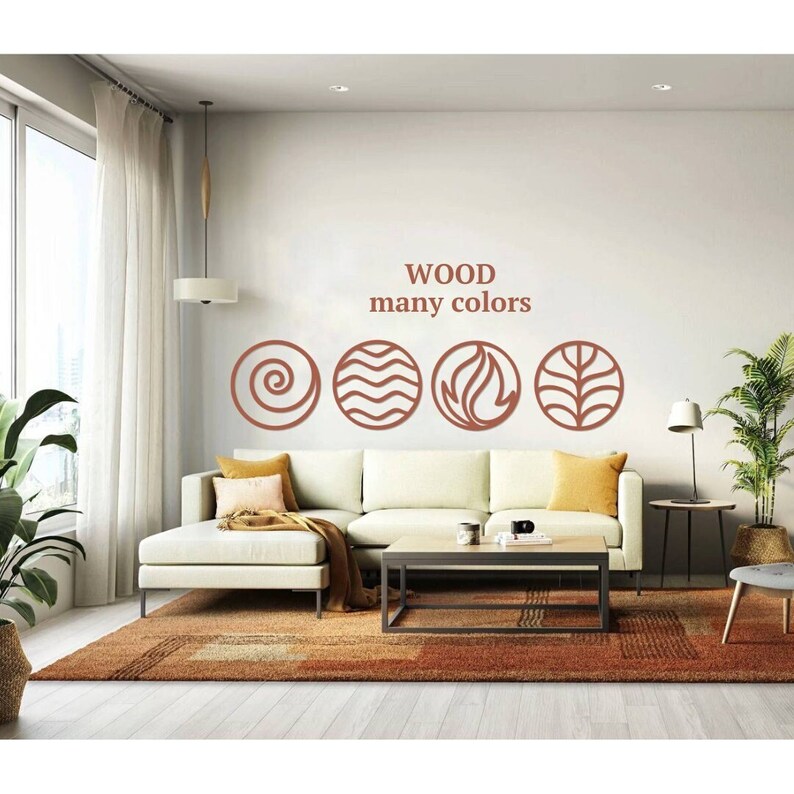 4 Elements Wall Decor Four Elements Wall Art Earth Air Fire | Etsy