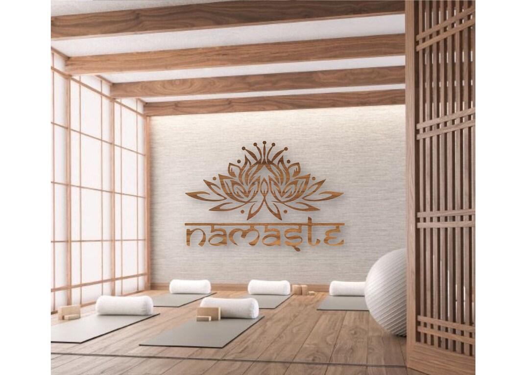 Namaste Zeichen Holz, Namaste Geschenk, Lotus Blume Holz, Yoga ...