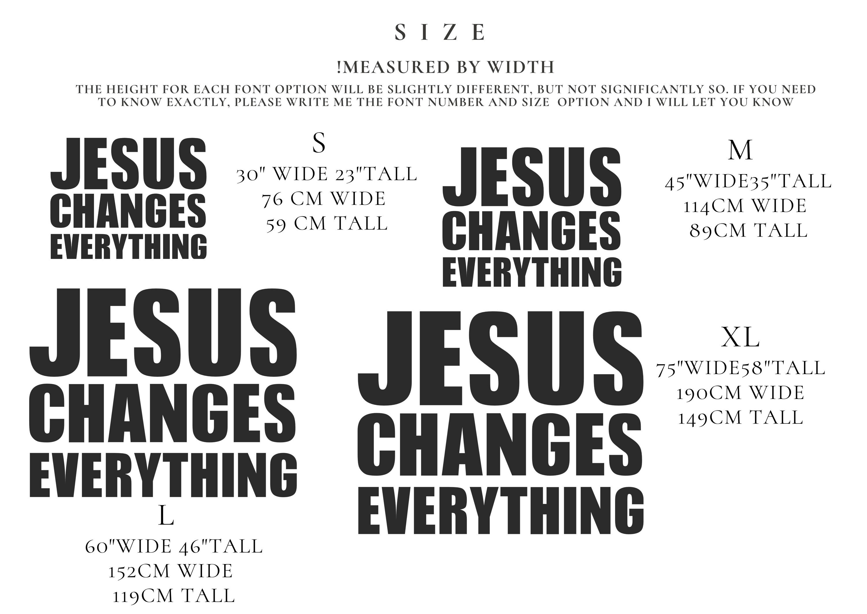 Jesus Changes Everything Wood Sign – Christian Wall Decor, Bible Verse ...