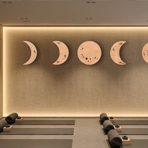 Wood Moon Phase Wall Decor, Celestial Wall Decor, Lunation Decor ...