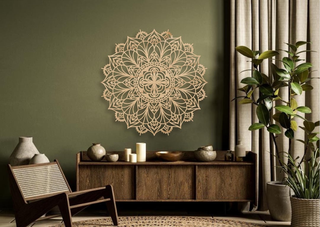 Elegant Wooden Mandala, Wood Wall Art Decor,flower, Wooden Decoration ...